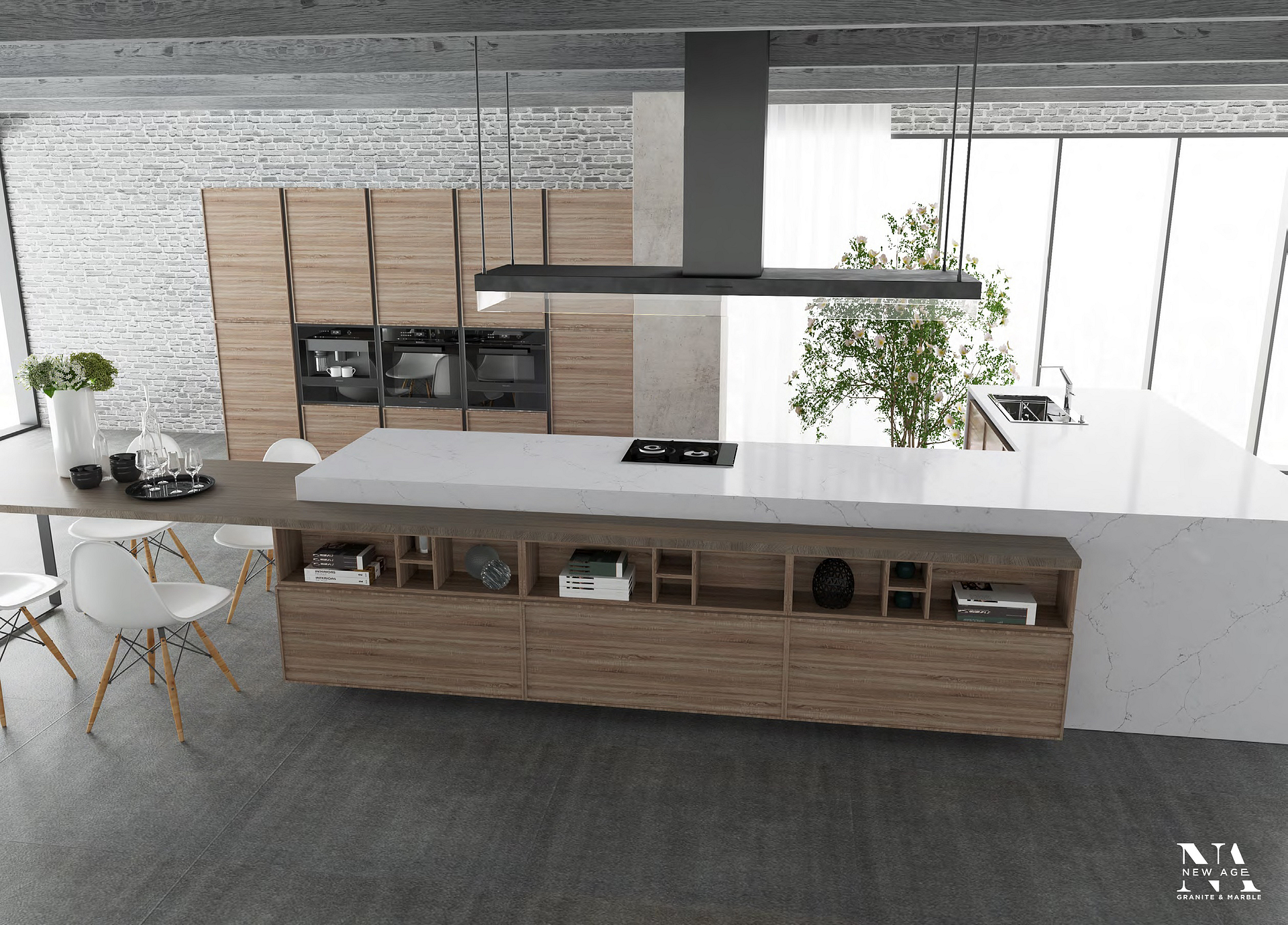 Statuario Octavia Quartzite With a White Base