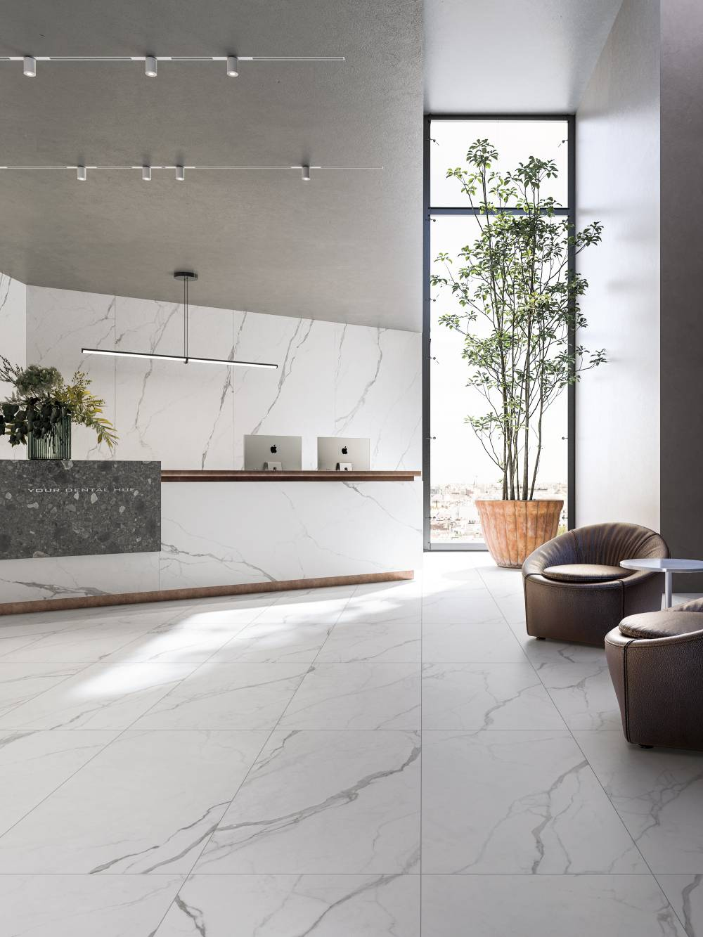 Statuario Apuano Tile | Matte & Polished Marble Look Porcelain